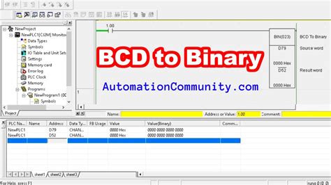 Bcd To Binary Conversion In Omron Plc Bin Instruction Youtube