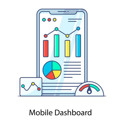 Mobile Analytics Flat Outline Icon Of Mobile Dashboard 5232717 Vector Art At Vecteezy