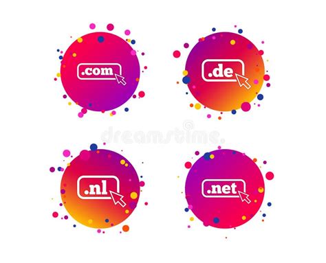 Top Level Domains Signs De Com Net And Nl Vector Stock Vector Illustration Of Frame