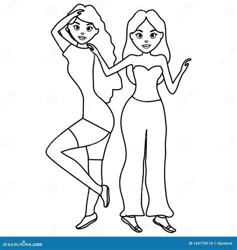 Beautiful And Sensual Women Characters Stock Vector Illustration Of