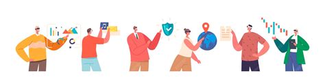 Premium Vector Set Of Characters In Vr Glasses Work With Data Visualization In Cyberspace
