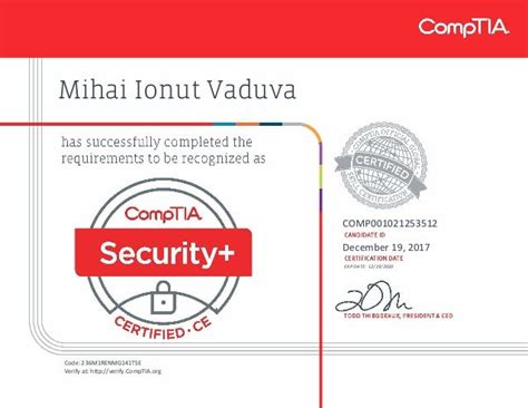 Comptia Security Certificate