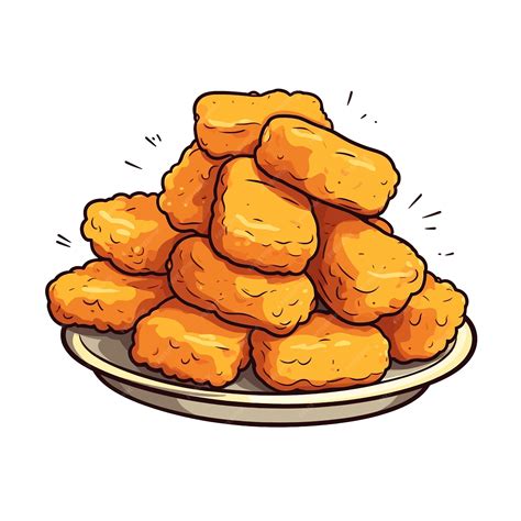 Premium Vector Chicken Nuggets Vector Clipart White Background