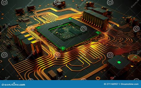 Illustration Of Computer Microcircuit Stock Illustration Illustration Of Hardware Connect