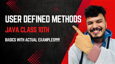 User Defined Methods Class 10th Functions In Java Youtube