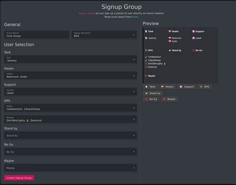 Create Signup Groups Raid Organizer Documentation