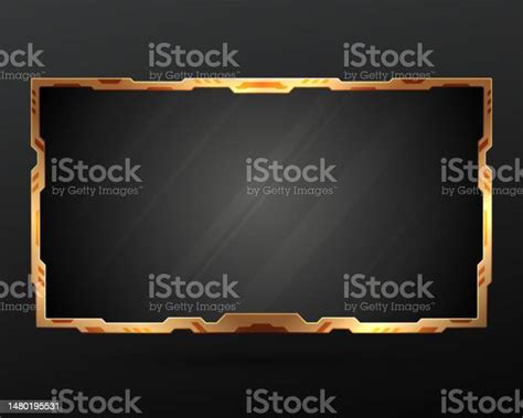 황금 테두리 라이브 스트림 오버레이 미래 지향적 인 게임 Gui 화면 패널 프레임 템플릿 그래픽 사용자 인터페이스에 대한 스톡 벡터 아트 및 기타 이미지 그래픽 사용자