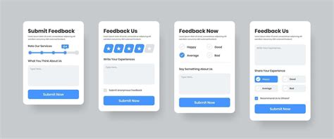 Client Feedback And Review Web And Mobile App Ui Form Layout Template In Four Variations