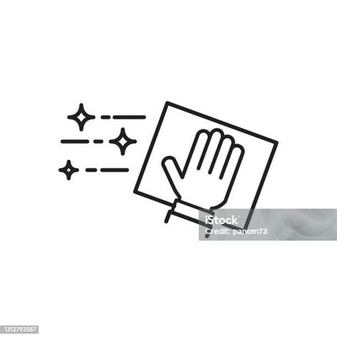 그래픽 디자인 로고 웹 사이트 소셜 미디어 모바일 앱 Ui 일러스트레이션을 위한 하우스 워커 의 손에 냅킨 청소 아이콘 벡터 아이콘에 대한 스톡 벡터 아트 및 기타 이미지