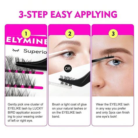Lash Clusters Kit CAELYMINE DIY Lash Extension Kit For Beginners 3 Step Used Cluster Lashes Kit