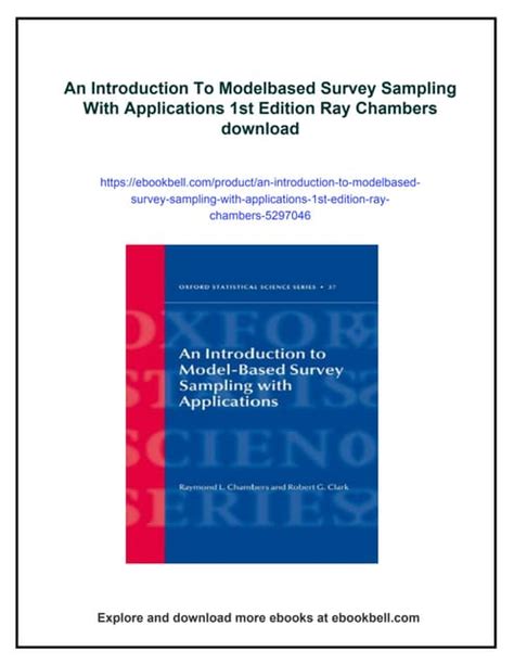 An Introduction To Modelbased Survey Sampling With Applications 1st Edition Ray Chambers Pdf