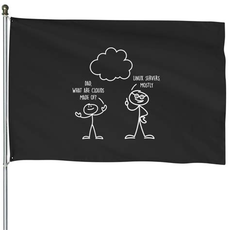 Linux Servers Funny Programmer Software Developer Dad House Flags Sold