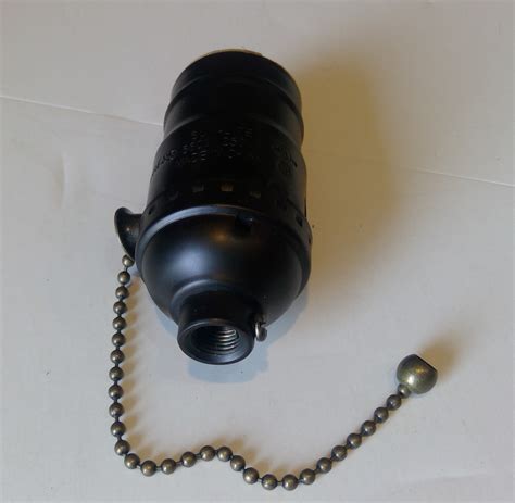 Pull Chain Socket Solid Brass W Antique Brass Finish Etsy