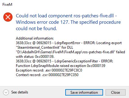 FiveM Crash With Code 127 FiveM Client Support Cfx Re Community