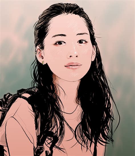 似顔絵綾瀬はるかさん 似顔絵 イラスト イラストレーション 女優 綾瀬はるか caricature illustration