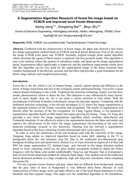 A Segmentation Algorithm Research Of Forest Fire Image Based On Ycbcr