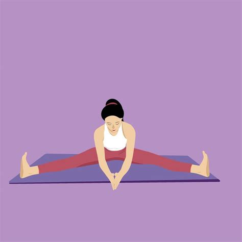 Yoga Pose Wide Legged Seated Forward Fold Upavistha Konasana 53738206