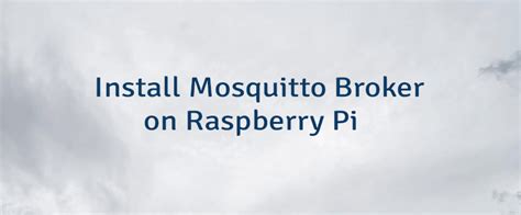 Install Mosquitto Broker On Raspberry Pi Lindevs