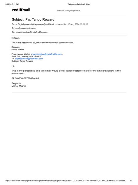 Welcome To Rediffmail Inbox Pdf