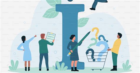 정보 비즈니스 문서 및 데이터 관리 벡터 일러스트레이션의 검색 물음표로 가득 찬 카트와 체크리스트가 있는 만화 작은 사람들이 전구를 맨 위에 올려놓은 편지 근처에 서