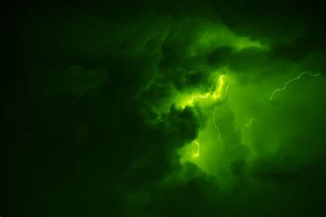 Green Lightning Storm