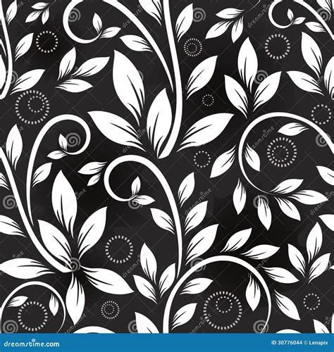 Seamless Monochrome Pattern Stock Vector Illustration Of Ornamental Flower