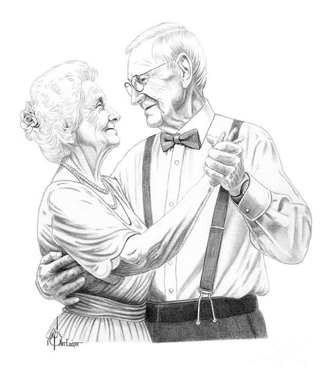 Elderly Couple Drawing Drawing By Murphy Art Elliott Fine Art America