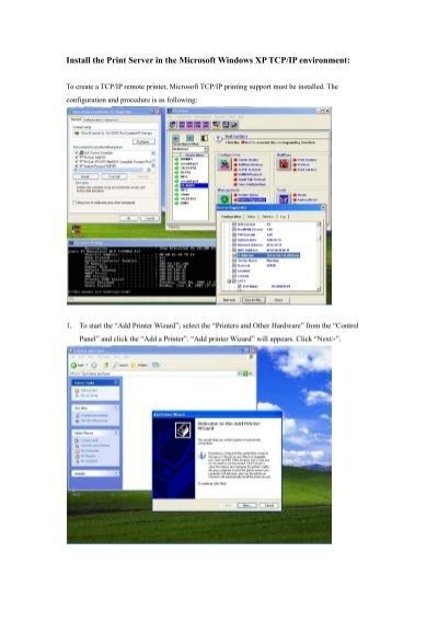 Install The Print Server In The Microsoft Windows XP TCP IP Mercury