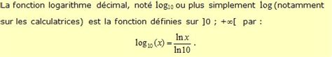 La Fonction Logarithme Décimal Mymaxicours