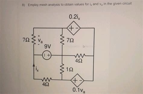 Employ Mesh Analysis To Obtain Values For StudyX