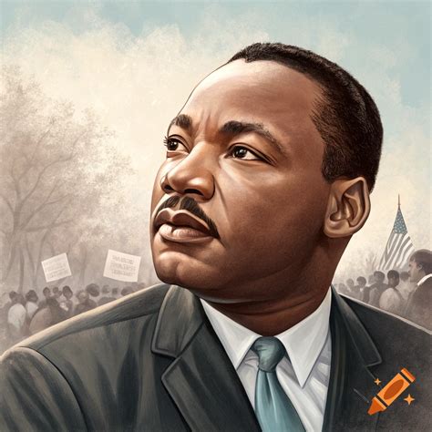 Illustration Of Martin Luther King Jr And Donald Trump With The