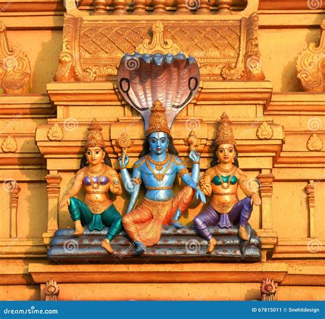 Lord Vishnu Statue In The Water At Budhanilkantha Temple Royalty Free