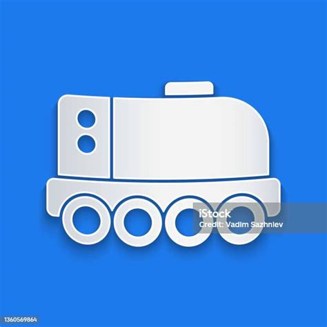 종이 잘라 화성 로버 아이콘 은 파란색 배경에 격리 우주 로버 문워커 사인 행성 표면을 연구하기위한 장치 종이 아트 스타일 벡터 Criminal Investigation에