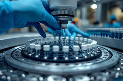 A Close Up Of A Person Using A Microscope In A Laboratory Stock