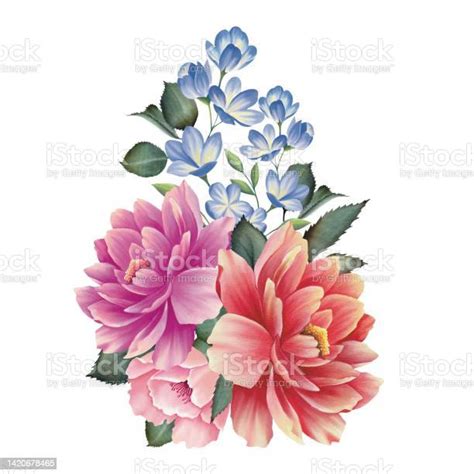 인사말 카드 장식 디자인을 위한 손 그로우를 가진 꽃 수채화 0명에 대한 스톡 벡터 아트 및 기타 이미지 0명 개화기 결혼식 Istock