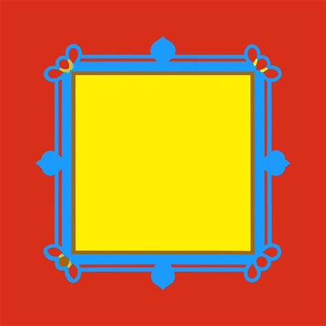 Decorative Square Frame Border With Geometric Lines And Symmetrical Pattern Outlined Shape