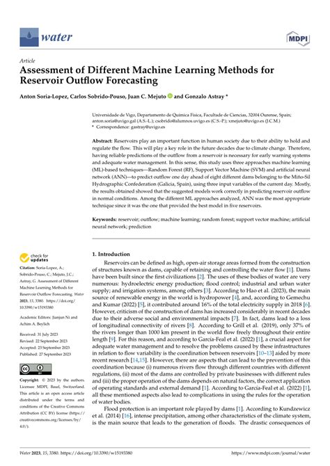 Pdf Assessment Of Different Machine Learning Methods For Reservoir Outflow Forecasting