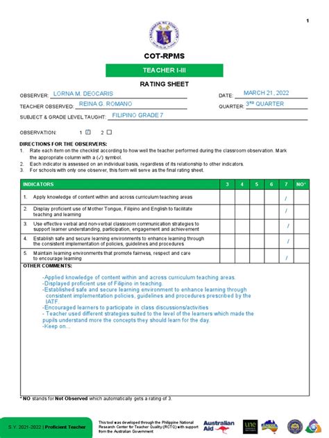 Classroom Observation Tool Pdf Learning Teachers