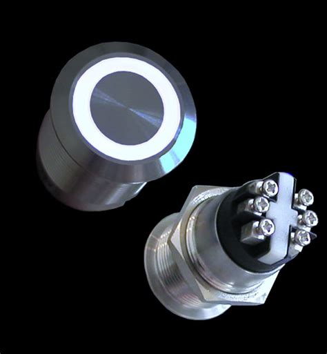 LED Taster weiss vandalensicher Edelstahl Ø 16mm IP65