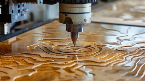 Cnc Router Carving Intricate Wooden Topography Design Stock Illustration Illustration Of