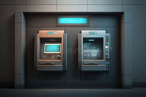 Bank Atm Automatic Teller Machines For Money Withdrawing The St Stock Illustration