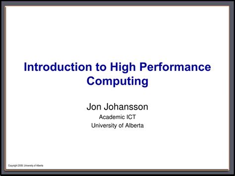 PPT Introduction To High Performance Computing PowerPoint Presentation ID
