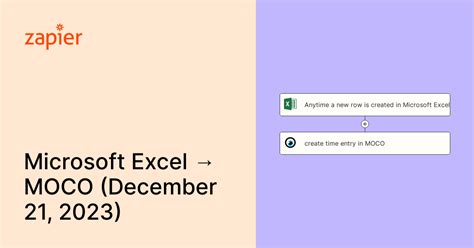 Anytime A New Row Is Created In Microsoft Excel Create Time Entry In Moco Zapier