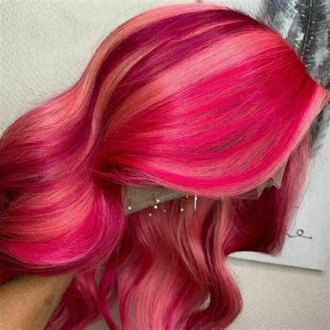 Hot Pink Streak Hair Dye