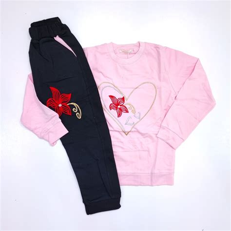 خرید و قیمت بلوز شلوار دخترانه طرح قلب جنس پنبه درجه یک سایز 40 تا 65