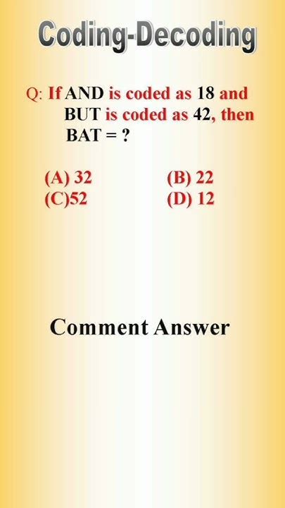 Coding Decoding Reasoning Important Questions For Nimcet Nimcet Reasoning Shorts