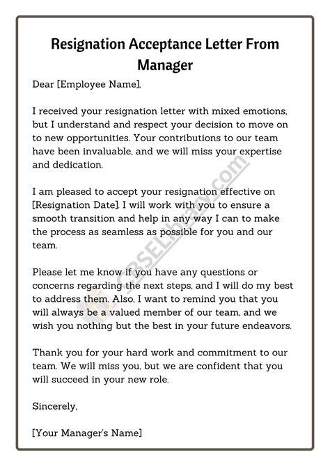 Resignation Acceptance Letter Samples Templates Examples How To Write