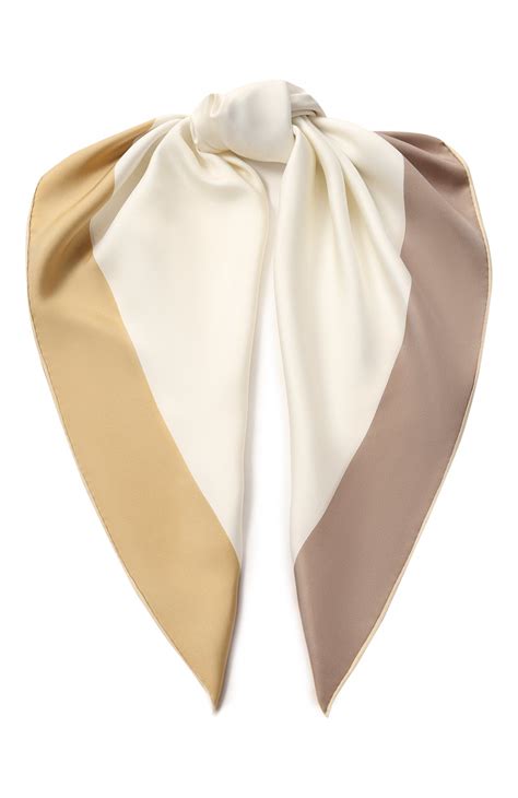 Женский кремовый шелковый платок LORO PIANA — купить в интернет ...
