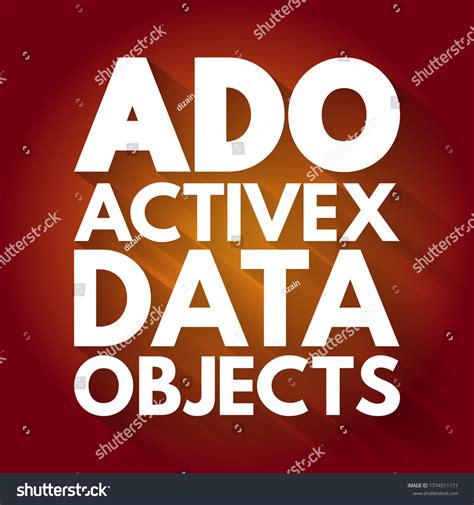 Ado Activex Data Objects Acronym Technology Stock Vector Royalty Free