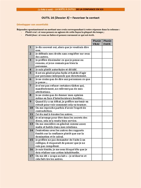 Outil 16 Tester Son Assertivite Pdf